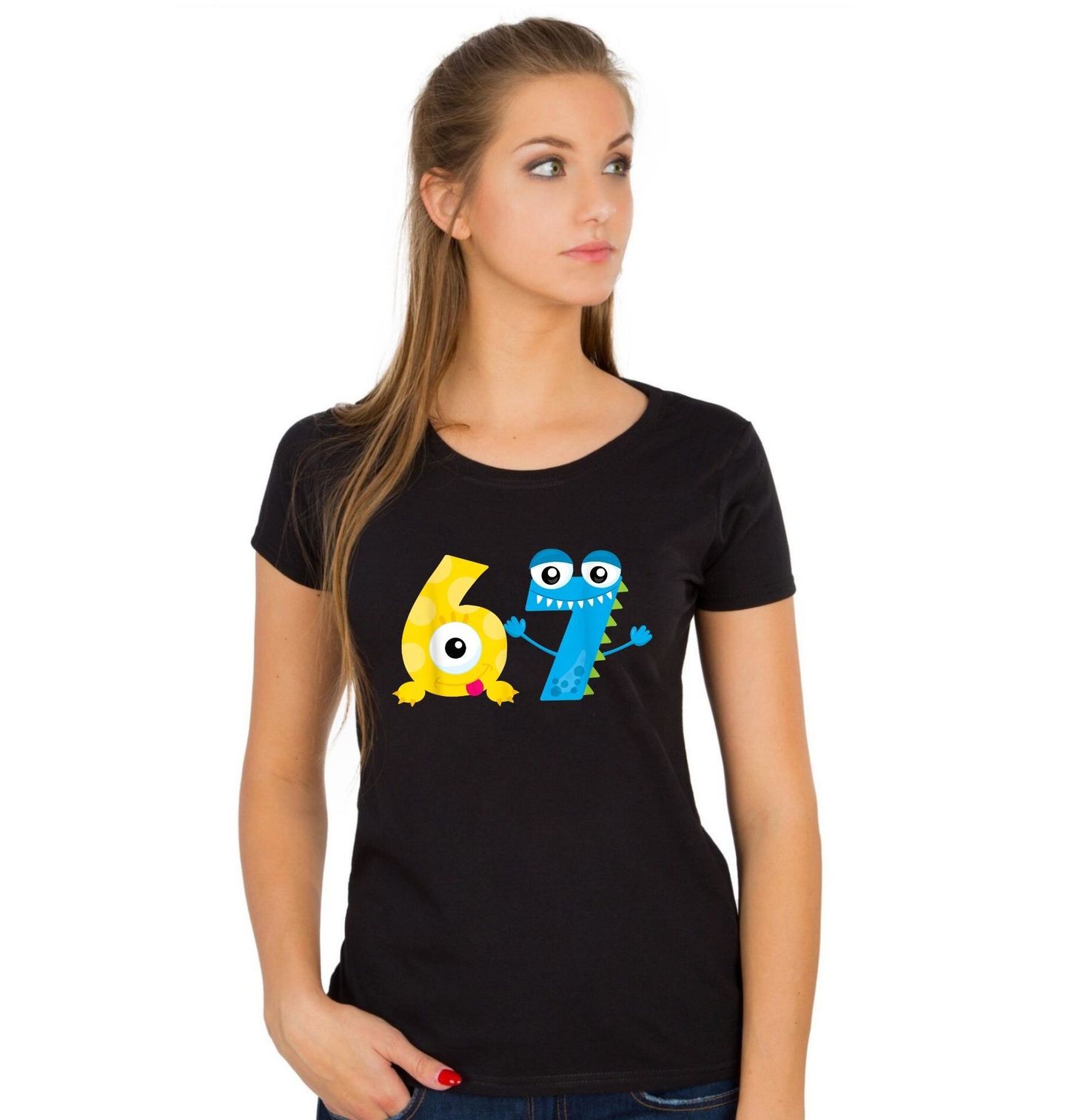 Dámské tričko Monster Numbers 67 Six Seven | Wolken.cz - Nebesky ...
